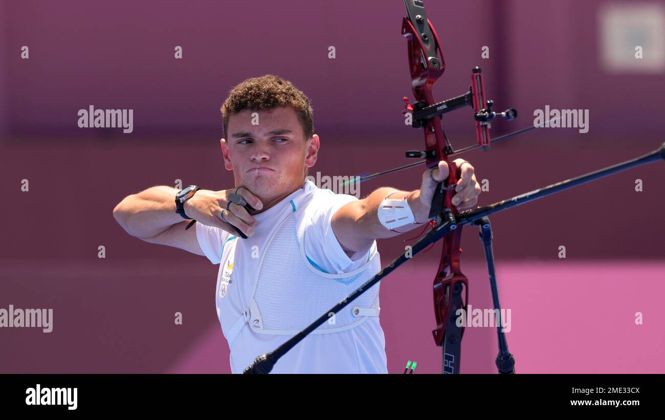 Virgin Islands' Nicholas d'Amour shoots an arrow during the individual ...