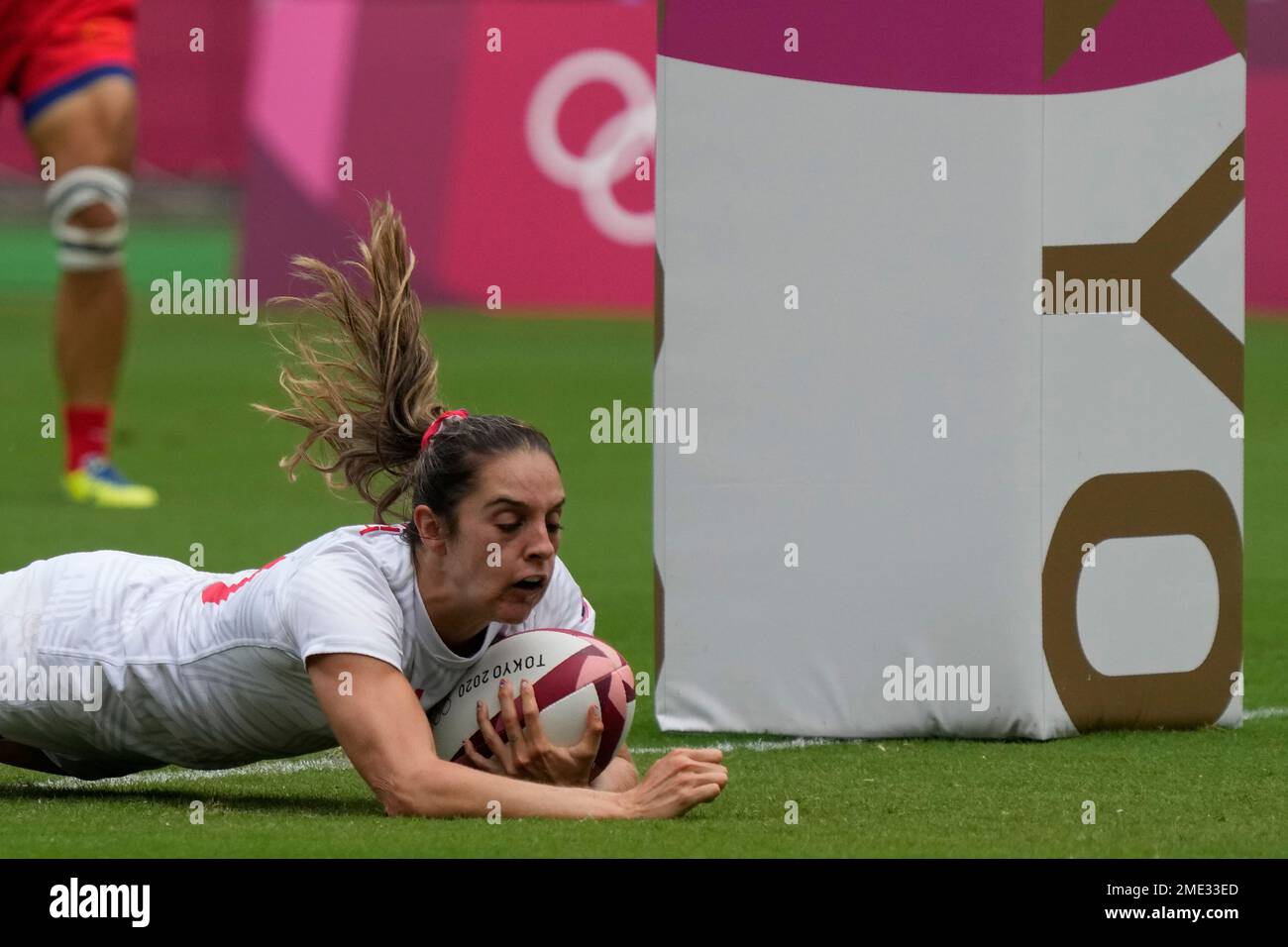 Kayla Canett of the United States scores a try in the U.S. women's ...