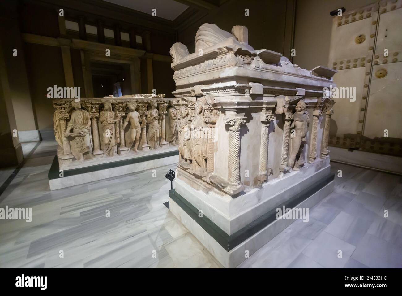 Istanbul, Turkey - January 01, 2021: Interior and exhibits of the main ...