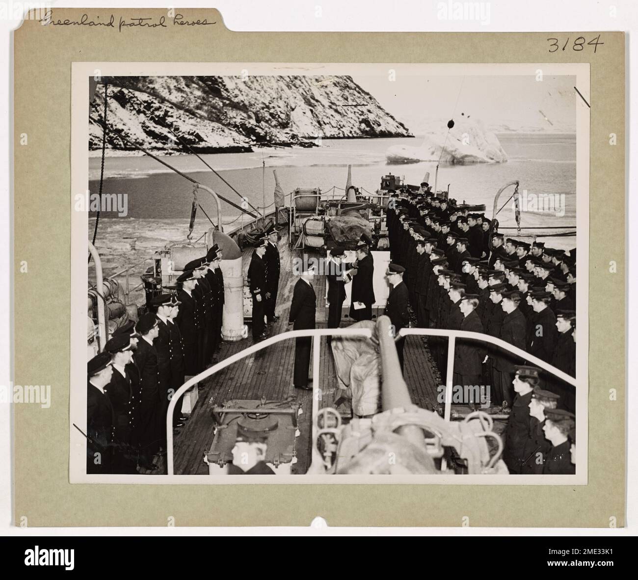 A group of U.S. Coast Guardsmen assigned to the Greenland patrol ...
