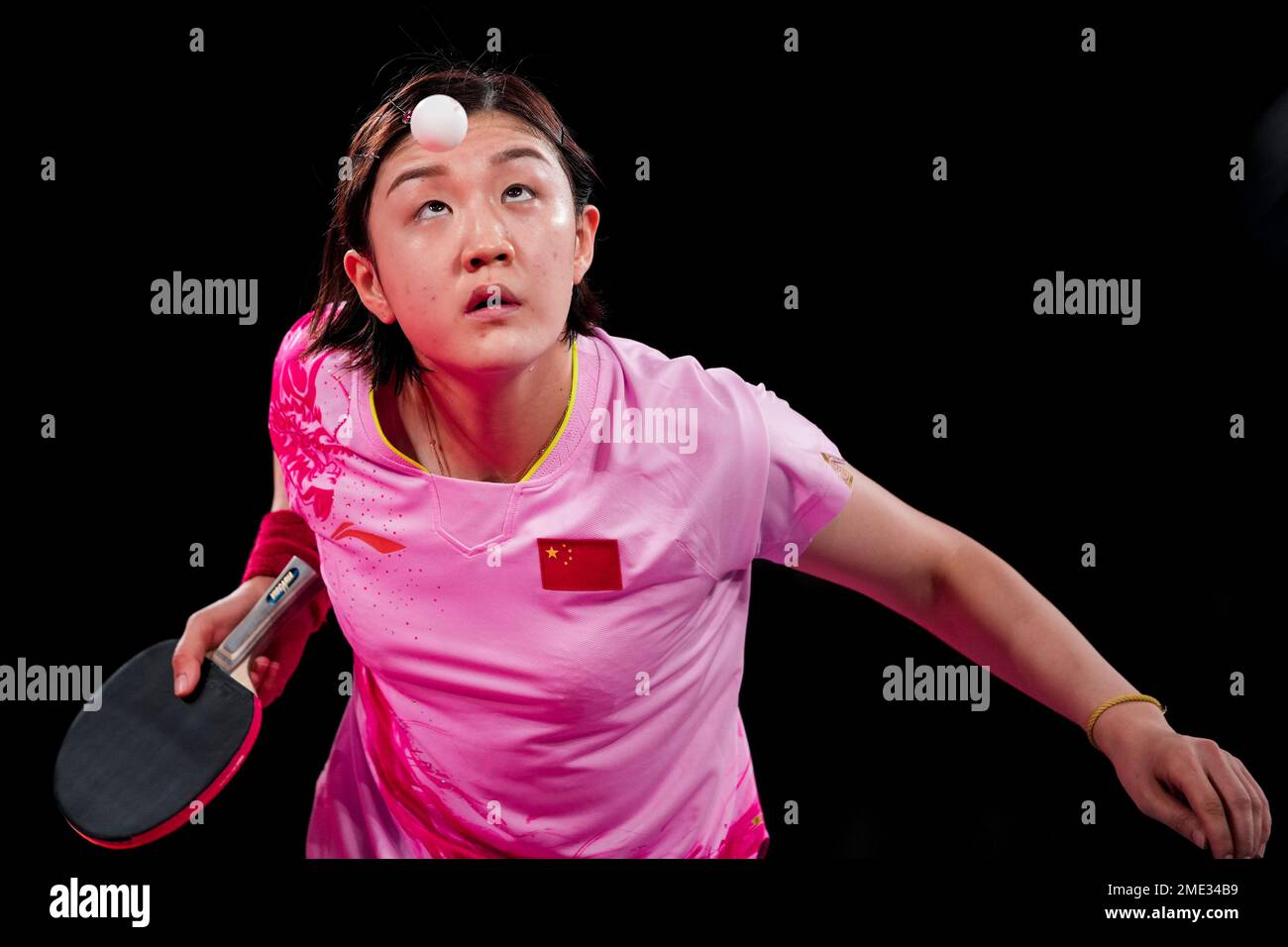 China's Chen Meng competes against Singapore's Yu Mengyu during the ...
