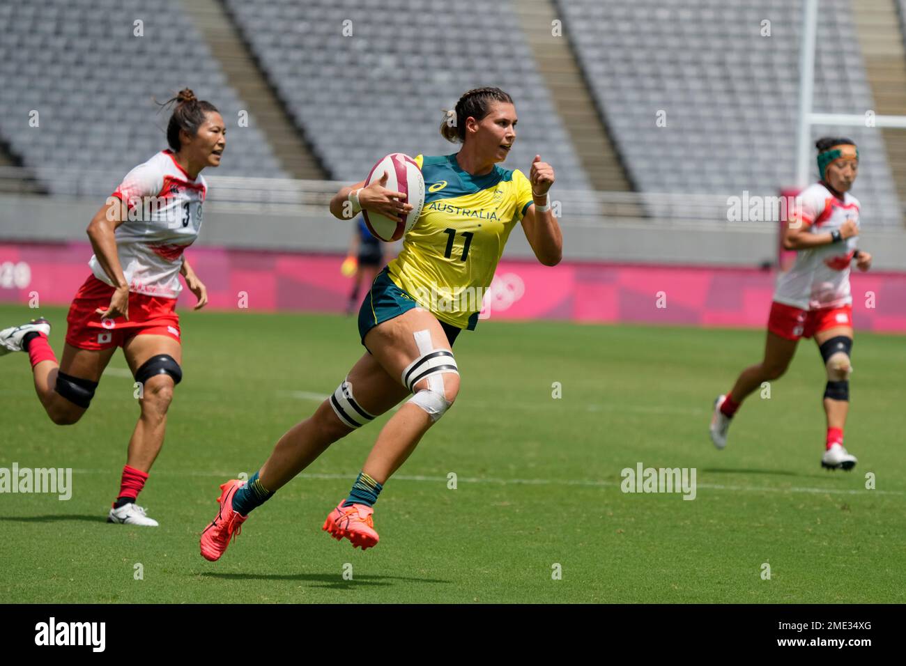 Australia's Demi Hayes gets away from Japan's Miyu Shirako to score a ...