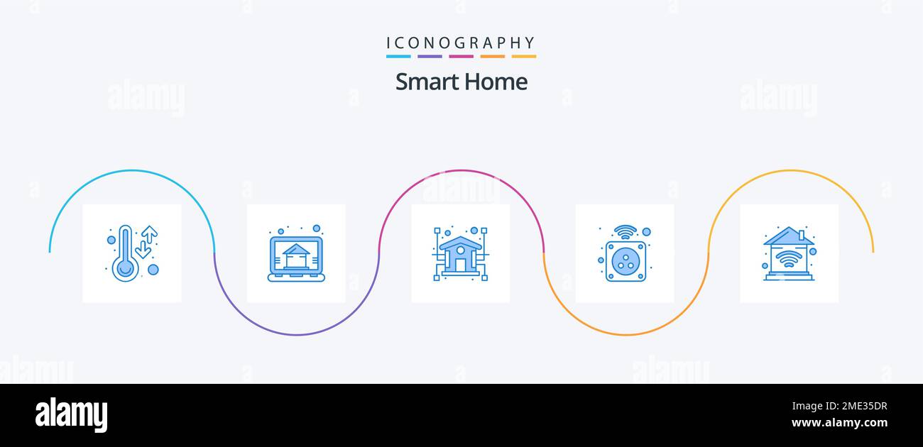 Smart Home Blue 5 Icon Pack Including home. plug. automation. home ...