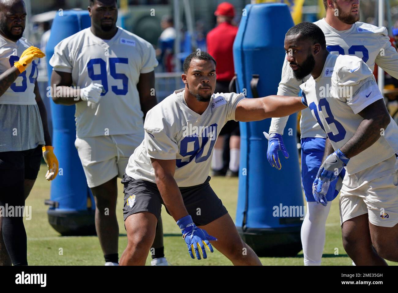 Los Angeles Rams defensive lineman Earnest Brown IV (90) goes through ...