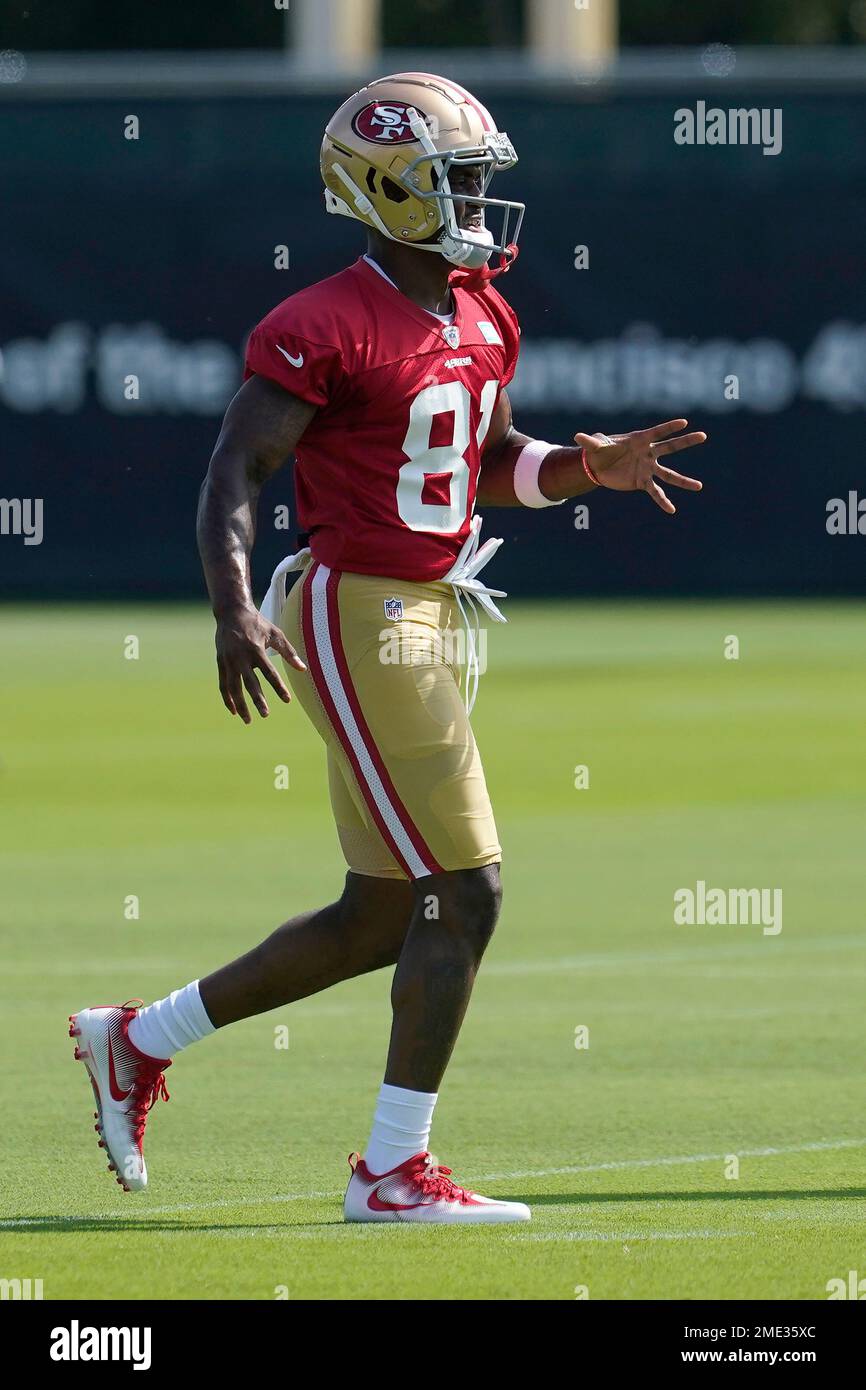 San Francisco 49ers' Trent Sherfield at NFL football training camp in ...