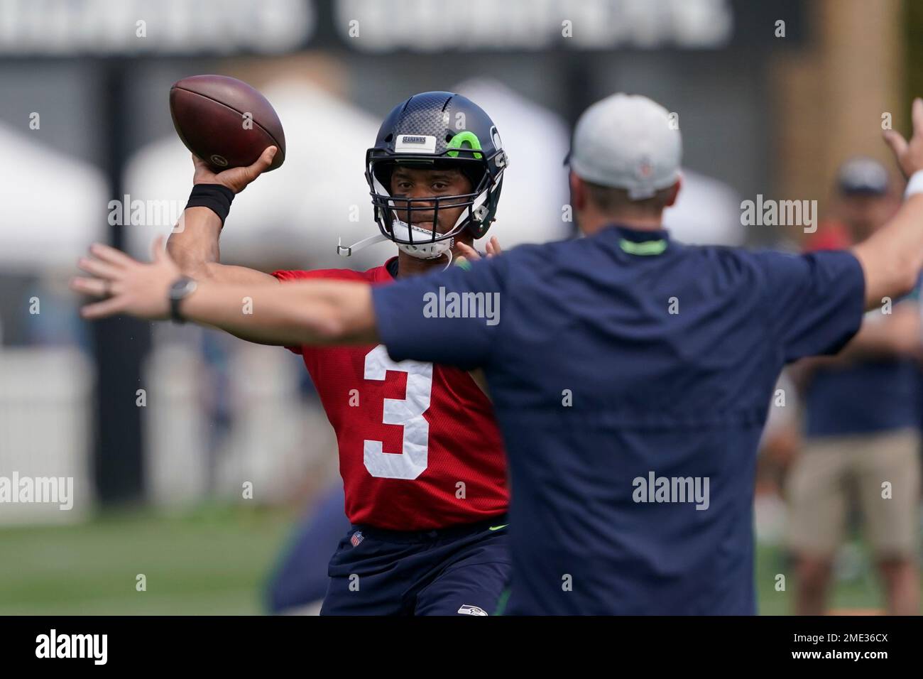 Seattle Seahawks quarterback Russell Wilson passes during NFL football ...