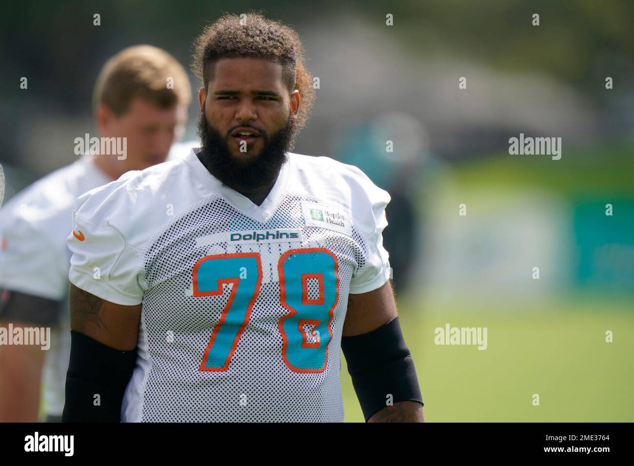 Miami Dolphins tackle Adam Pankey is shown during NFL football practice ...