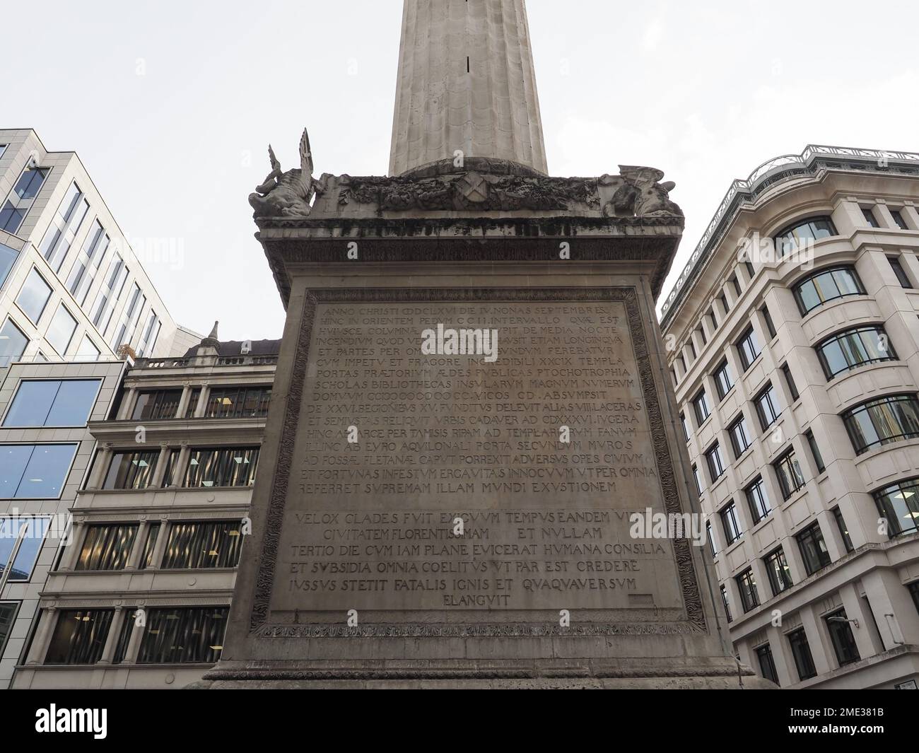 The Monument to commemorate the Great Fire of London in 1666 in London ...