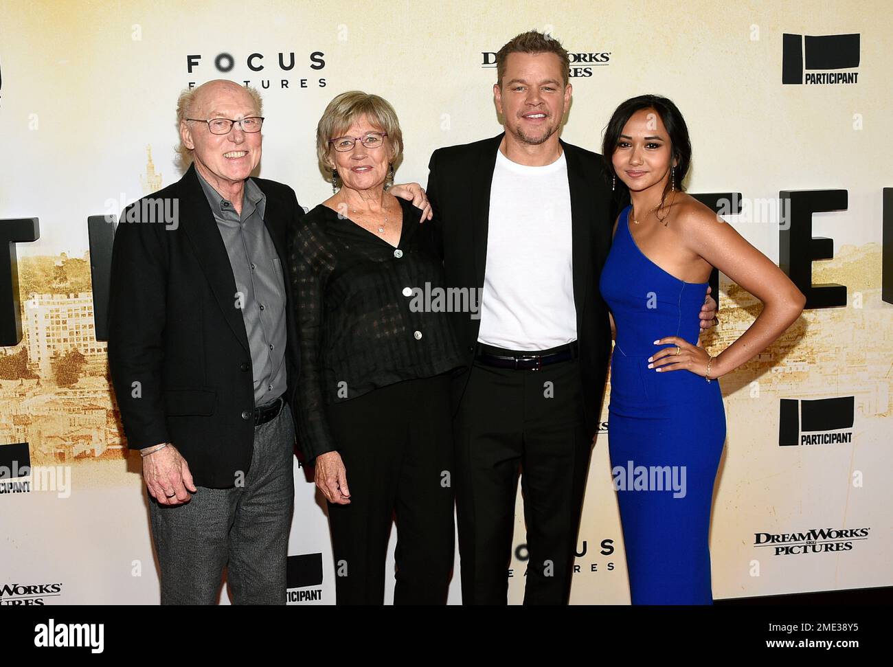 Actor Matt Damon, poses with his daughter Alexia Barroso, right, his ...