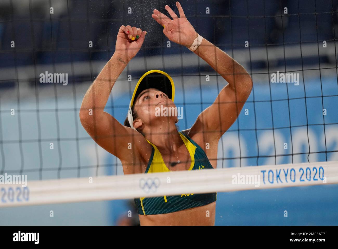 Mariafe Artacho del Solar, of Australia, reacts to a play during a ...