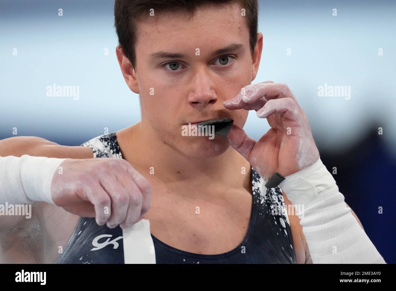 Brody Malone, of the United States, prepares to perform on the ...