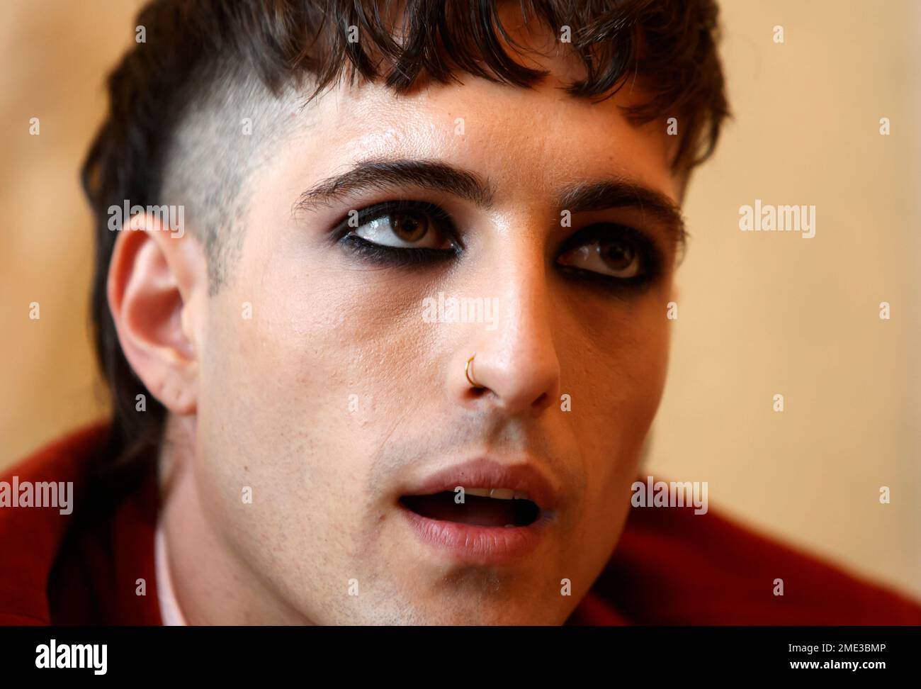 Damiano David, frontman of Italian band Maneskin, winners of the ...