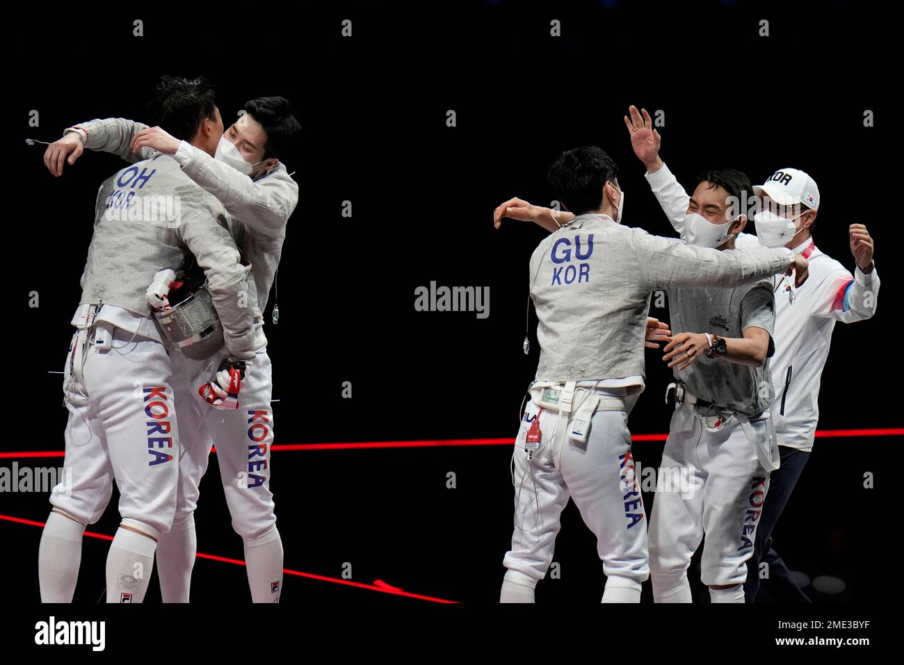 South Korea team celebrate defeating Italy and won the gold medal in ...