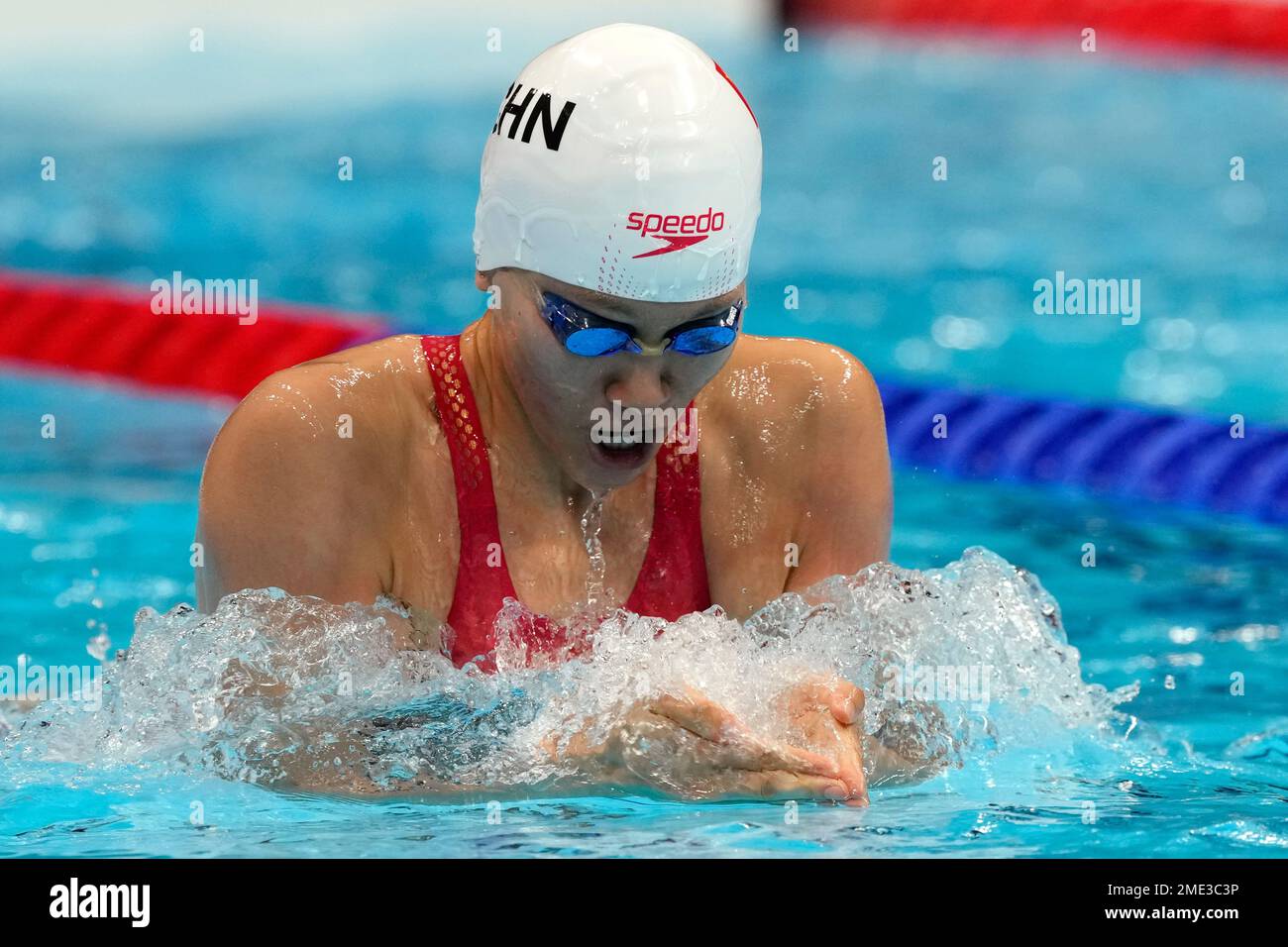 Yu Jingyao of China swims in a heat in the women's 200-meter ...