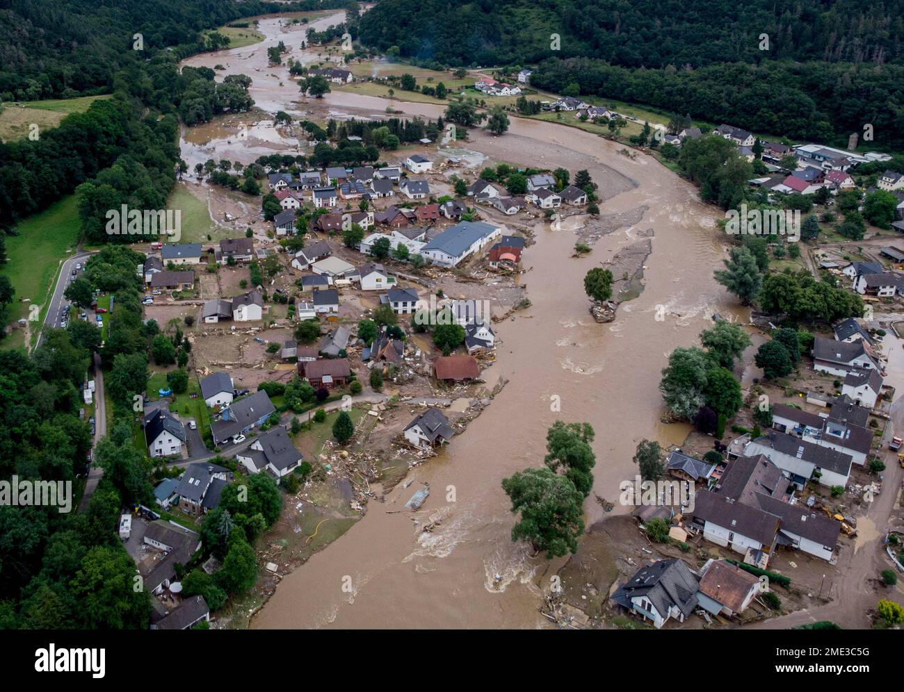 FILE - In this July 15, 2021 file photo the Ahr river floats past ...