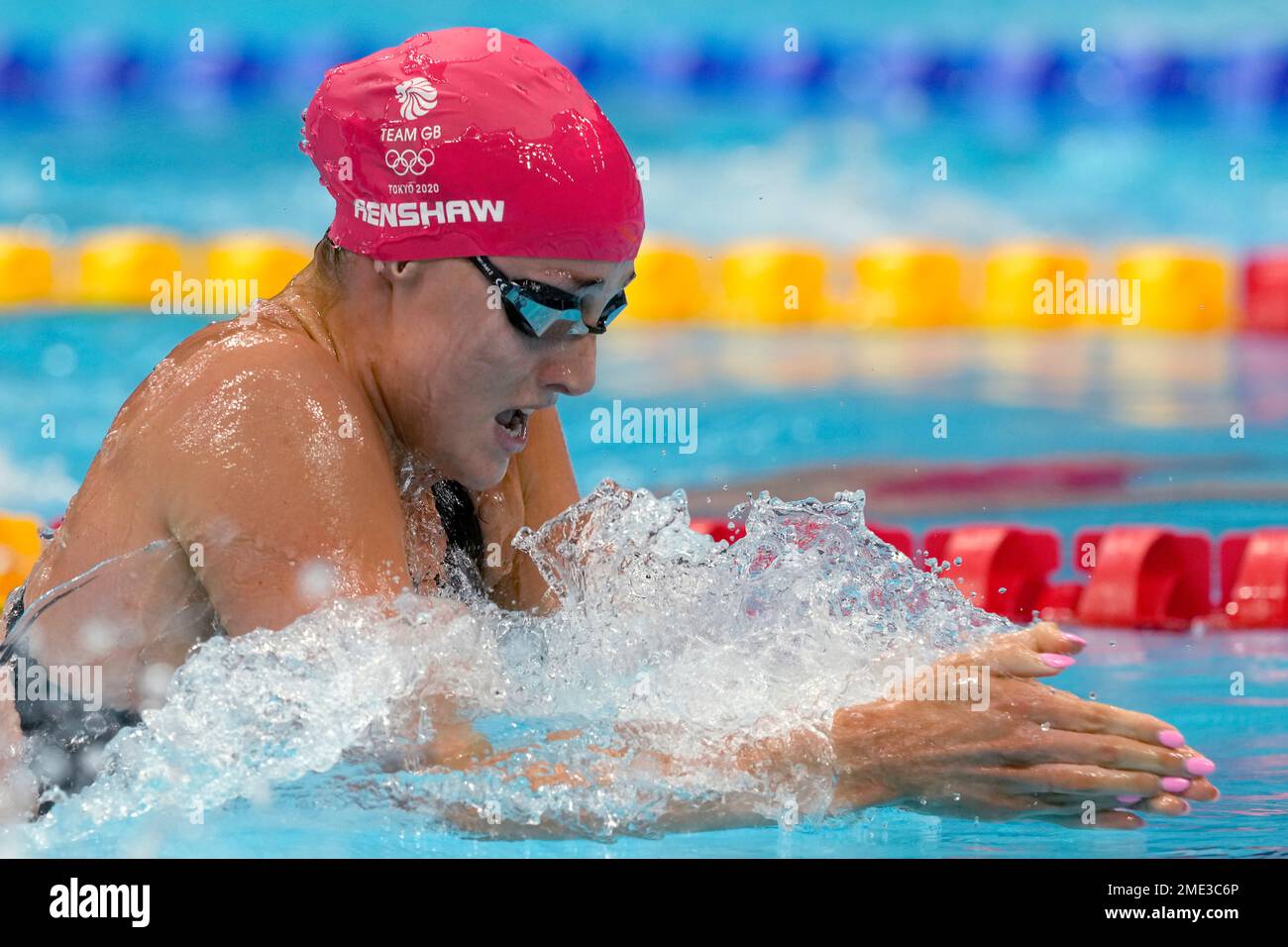 Molly Renshaw of Britain swims in a heat of the women's 200-meter ...