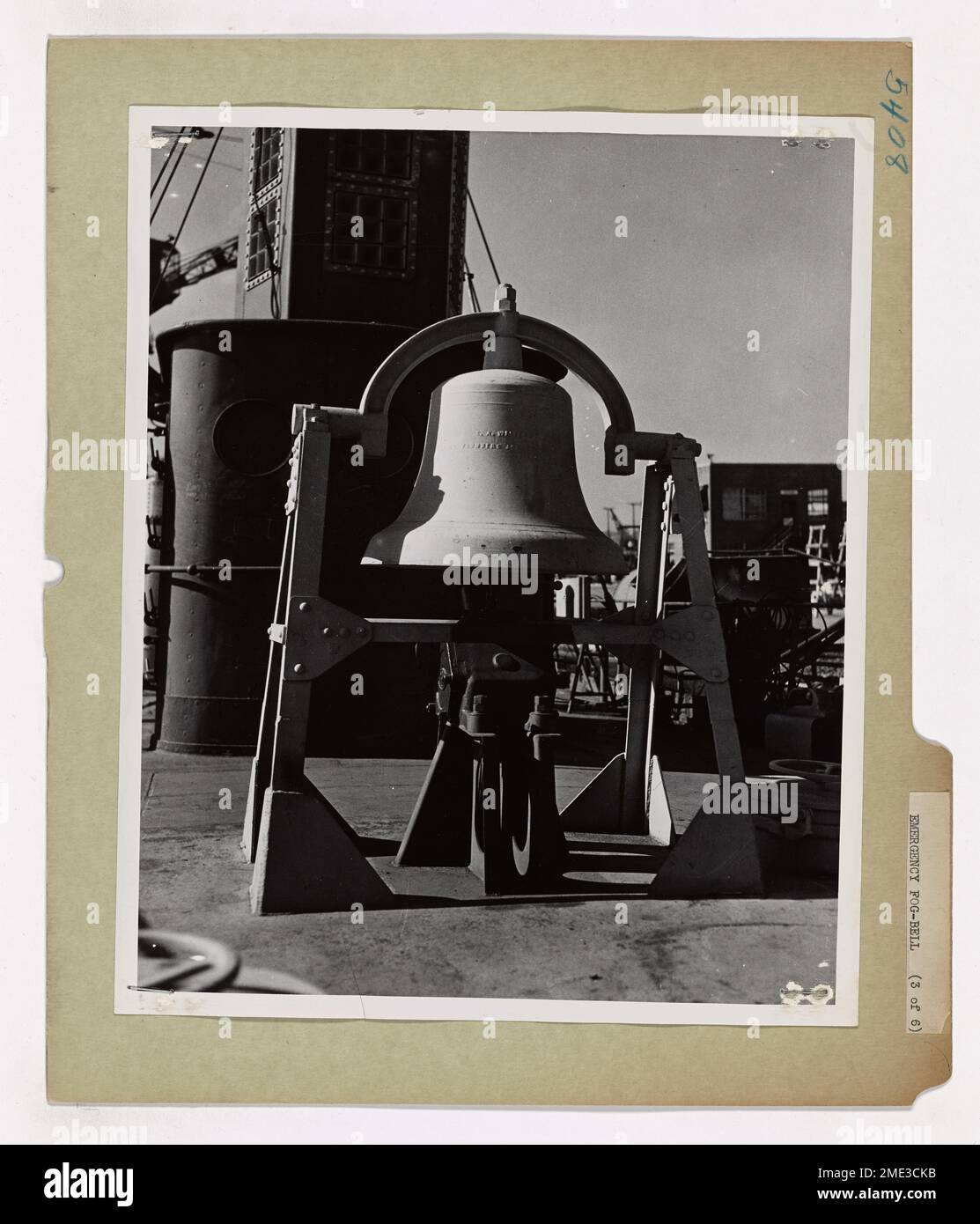 A photograph of the emergency fog bell aboard the U.S. Coast Guard ...
