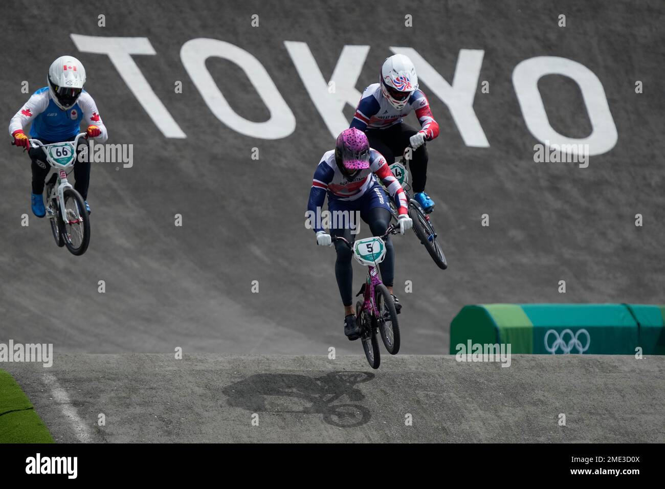From left to right, James Palmer of Canada, Kye Whyte of Britain, and ...