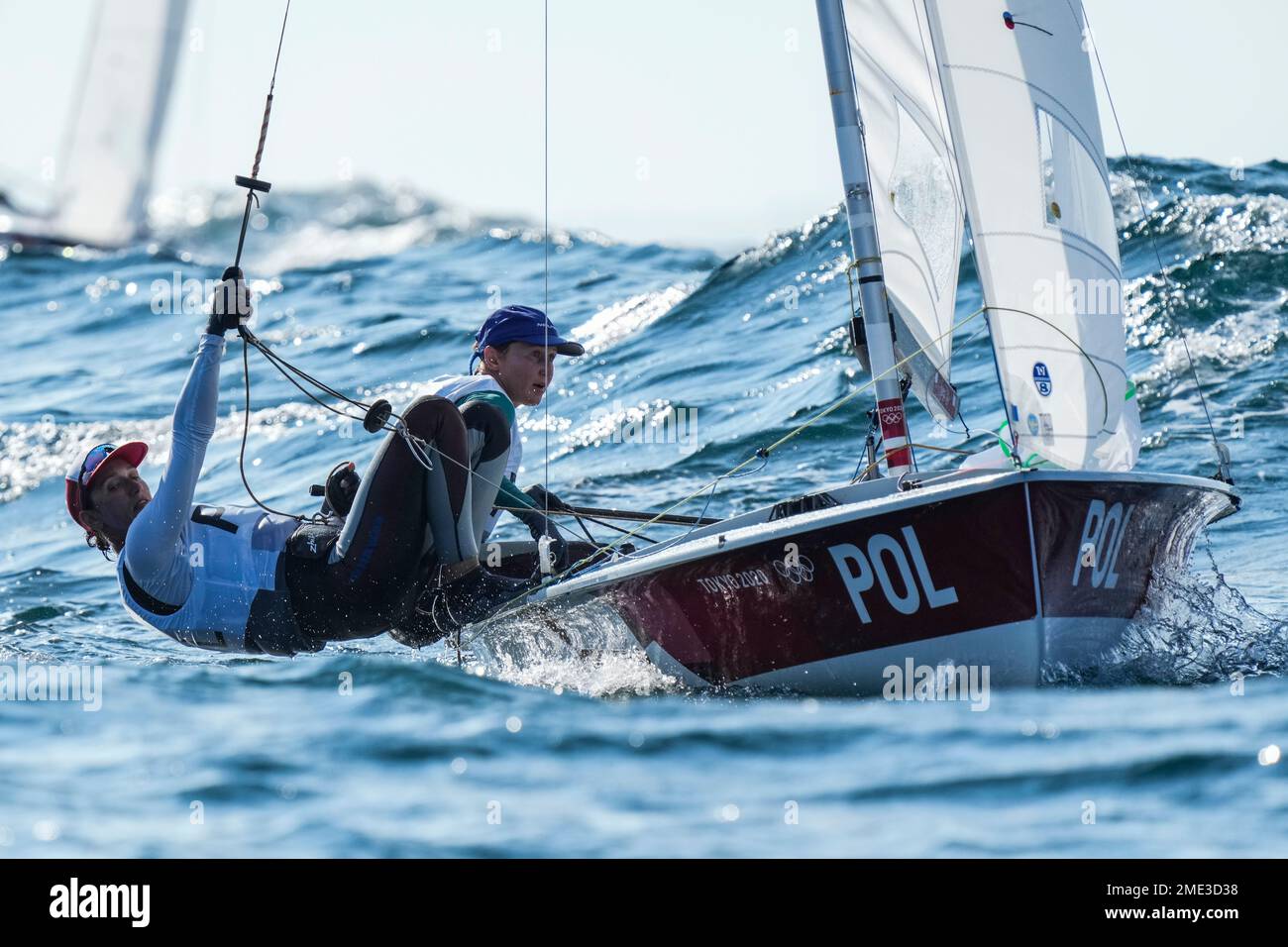 Poland's Jolanta Ogar and Agnieszka Skrzypulec compete during the 470 ...