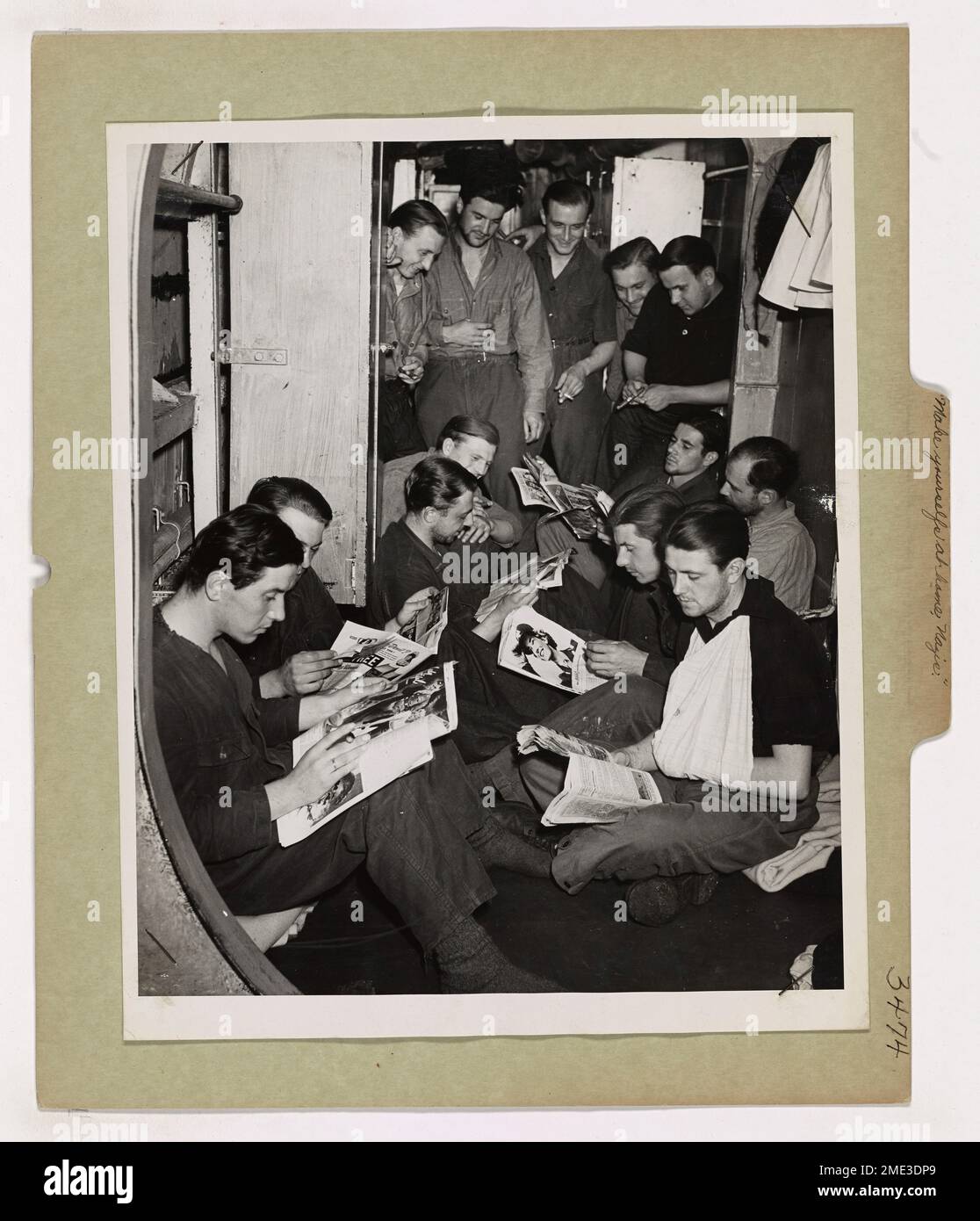 Captured German sailors are brought aboard a U.S. Coast Guard cutter ...