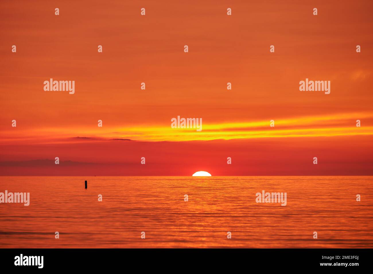 Epic sunset cloud sky background at Wasaga Beach with sky and water ...