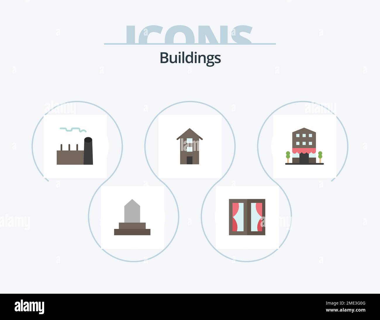 Buildings Flat Icon Pack 5 Icon Design. shops. house. house. buildings ...