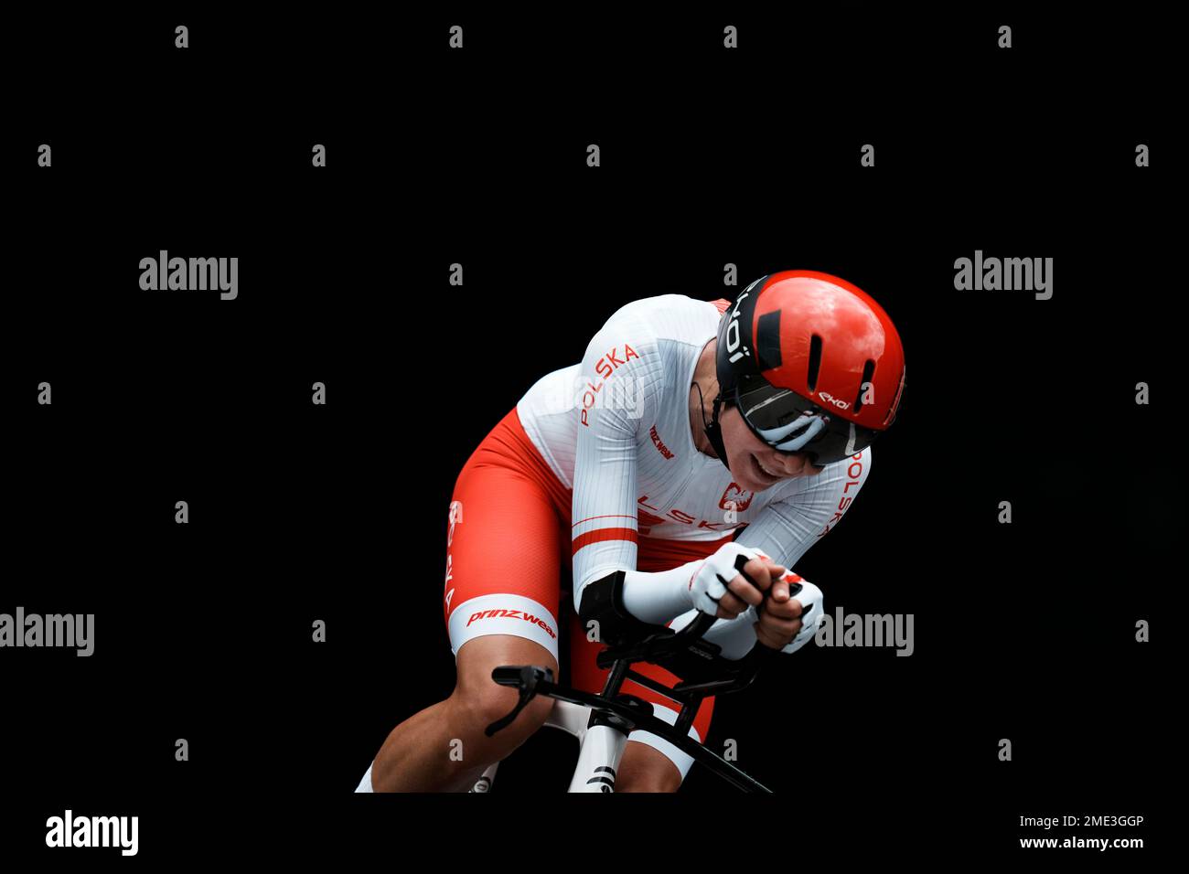 Anna Plichta of Poland competes during the women's cycling individual ...