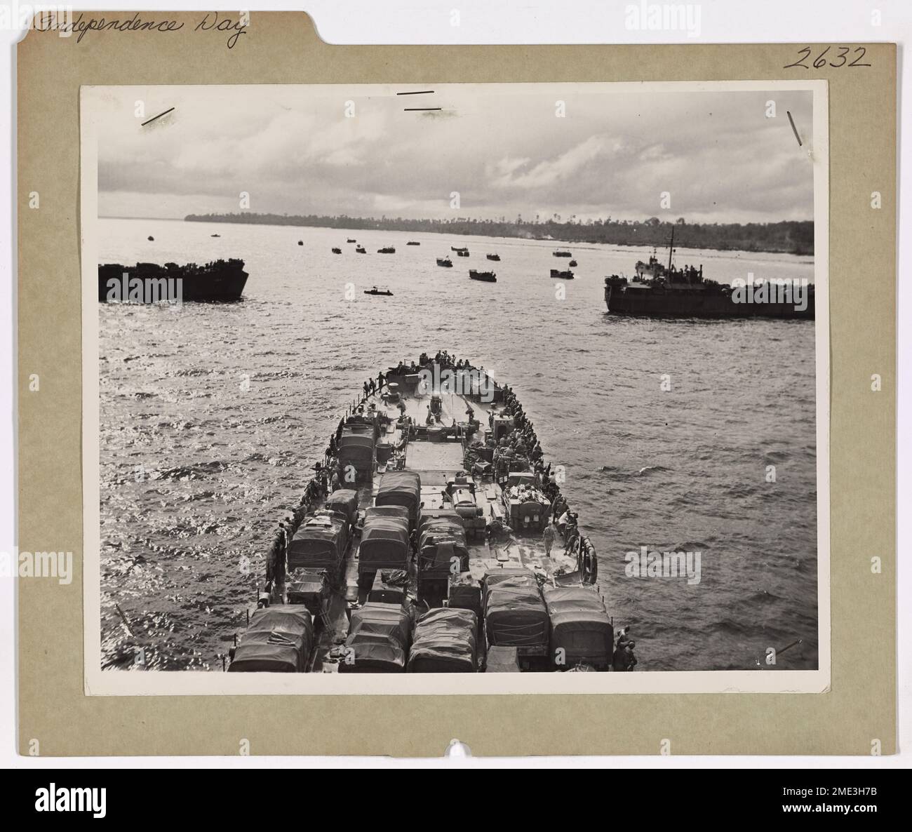On Independence Day at Noemfoor Island, three Coast Guard-manned LSTs ...