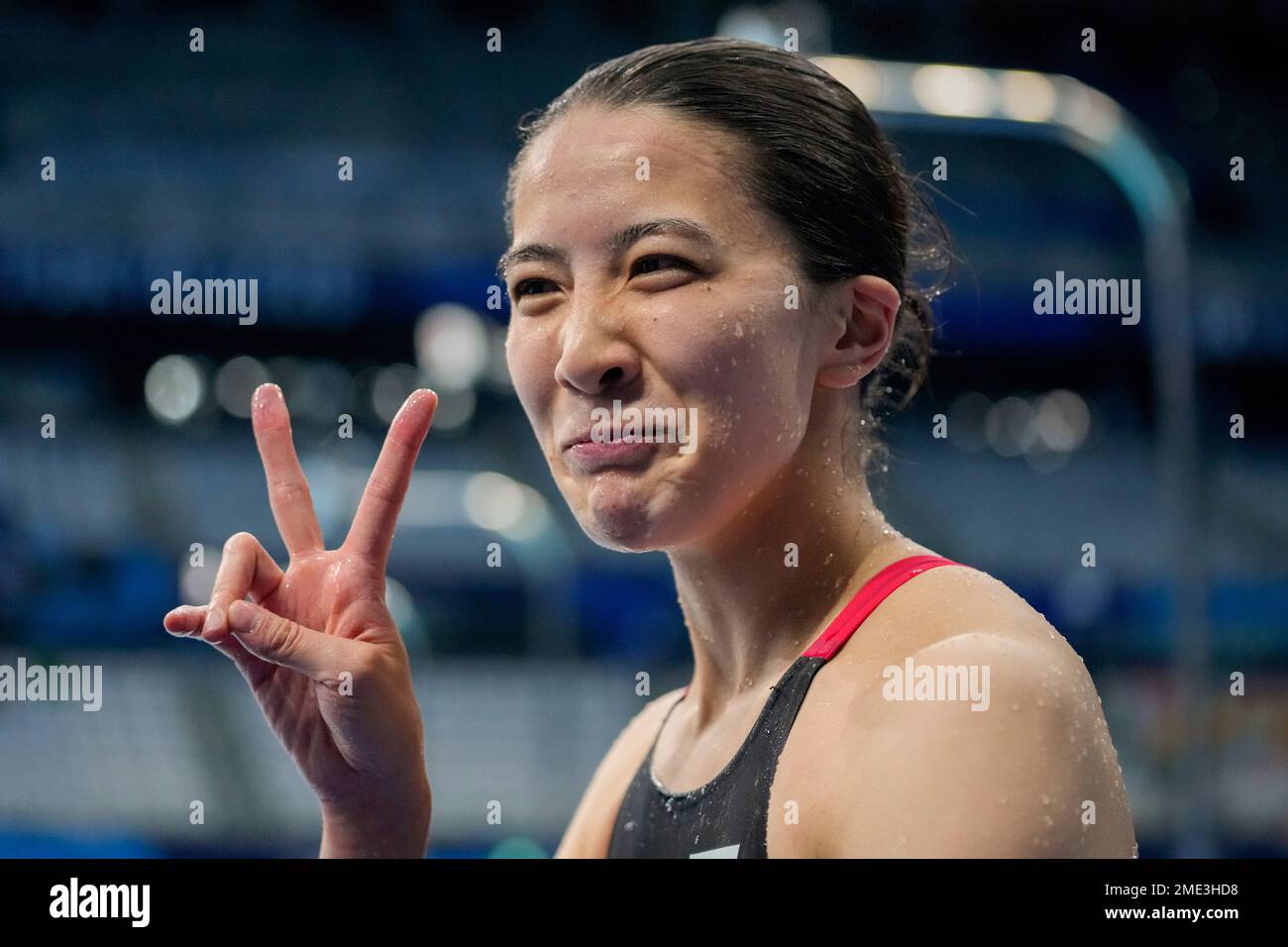 Yui Ohashi, of Japan, celebrates after winning the women's 200-meter ...