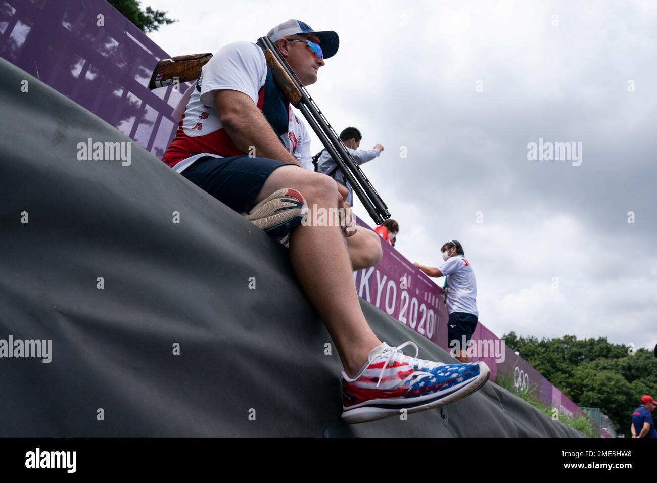 Derrick Scott Mein, of the United States, waits to compete in the men's ...