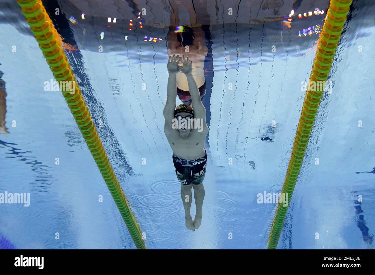 Hungary's Kristof Milak swims to win the gold medal in the 200-meter ...