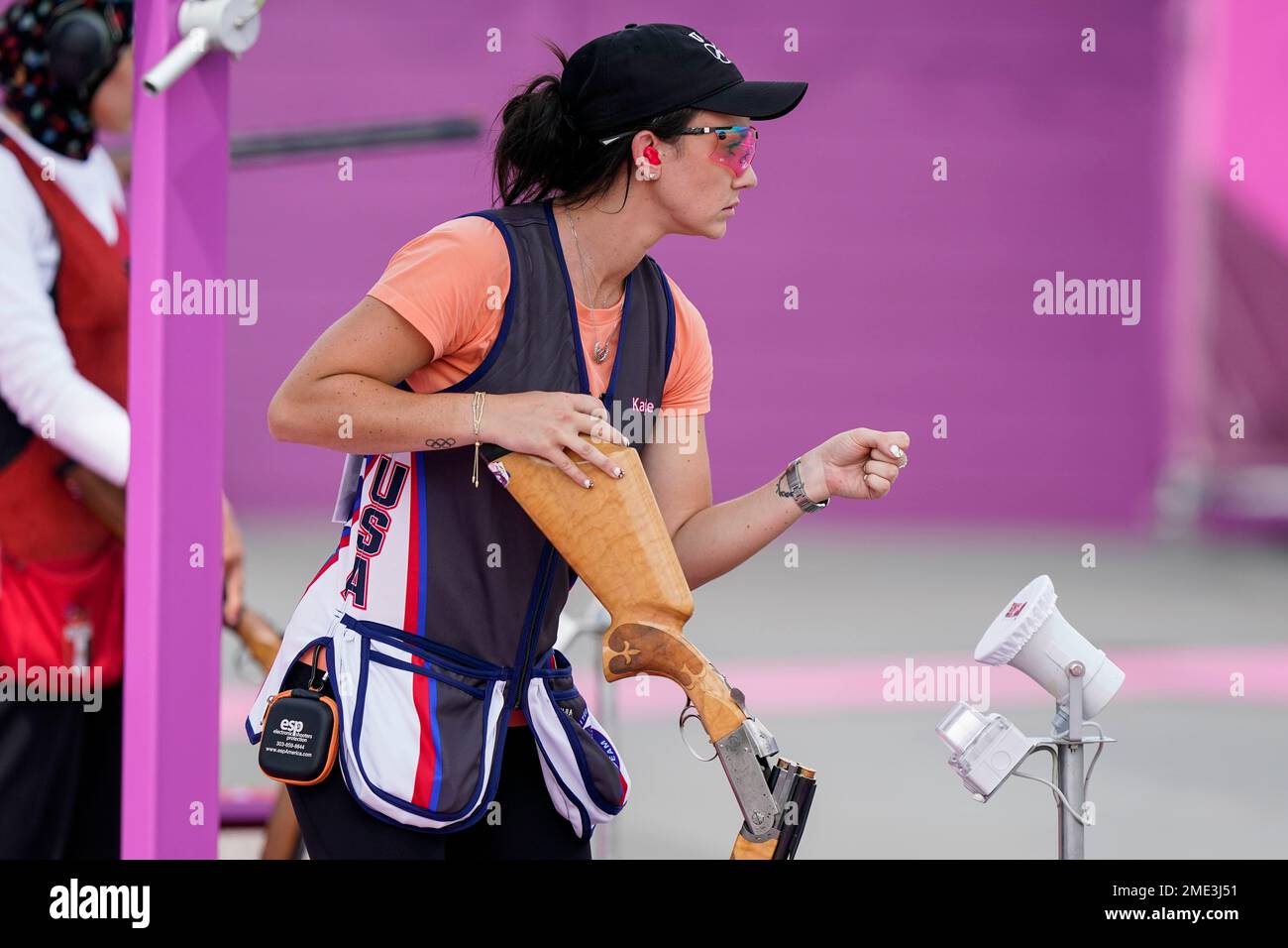 Kayle Browning, of the United States, competes in the women's trap at ...