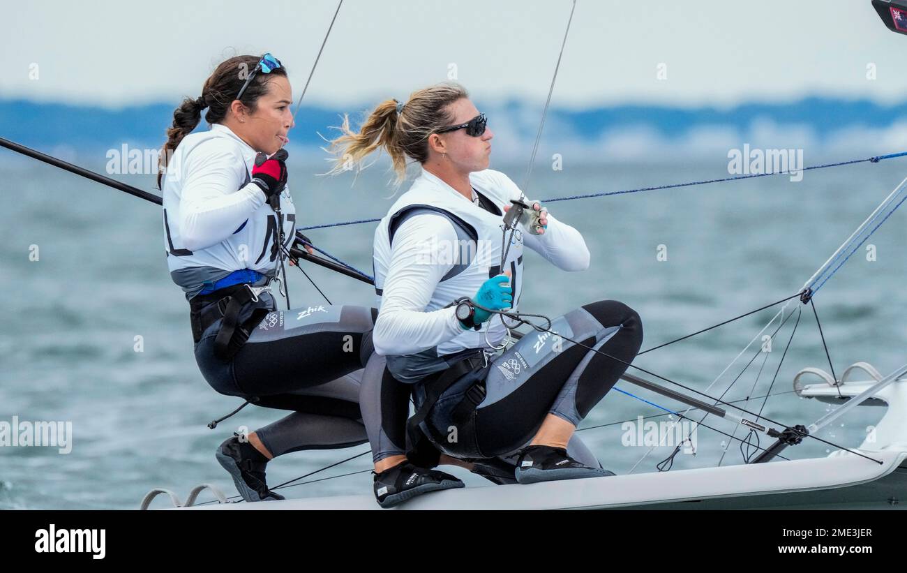 New Zealand's Molly Meech and Alexandra Maloney compete during the ...