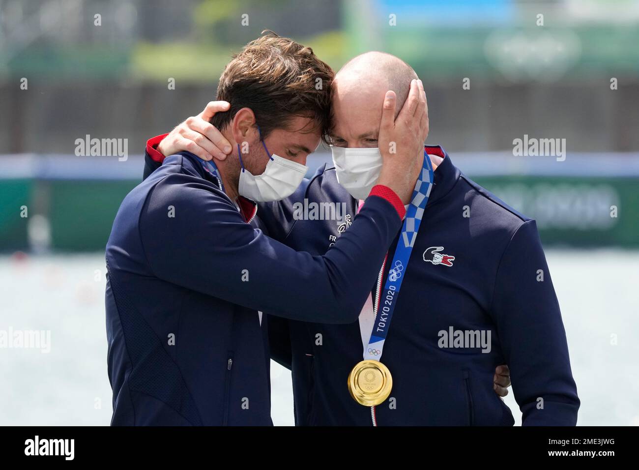 Gold medalists Hugo Boucheron and Matthieu Androdias of France ...