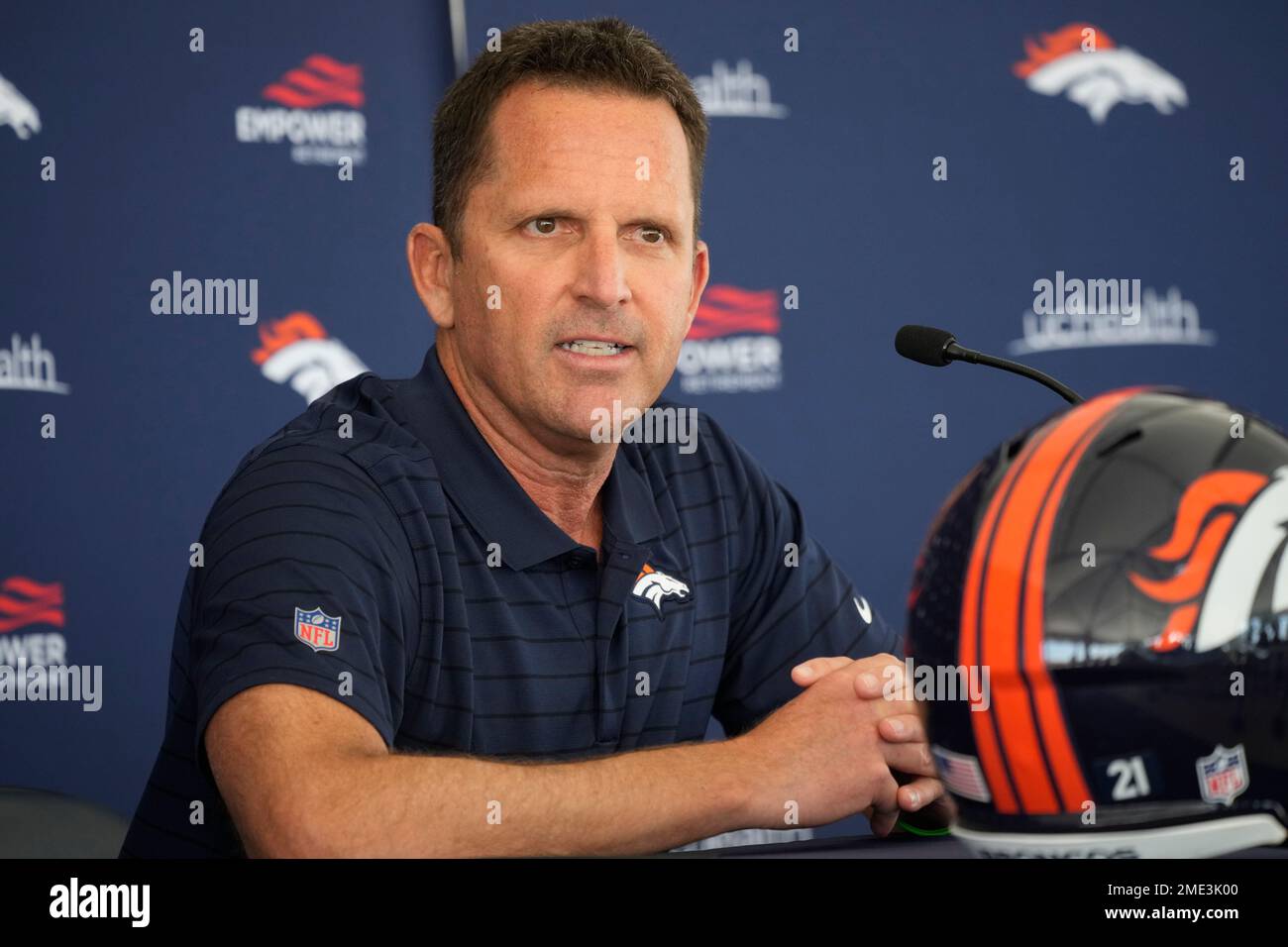 George Paton, general manager of the Denver Broncos, responds to ...