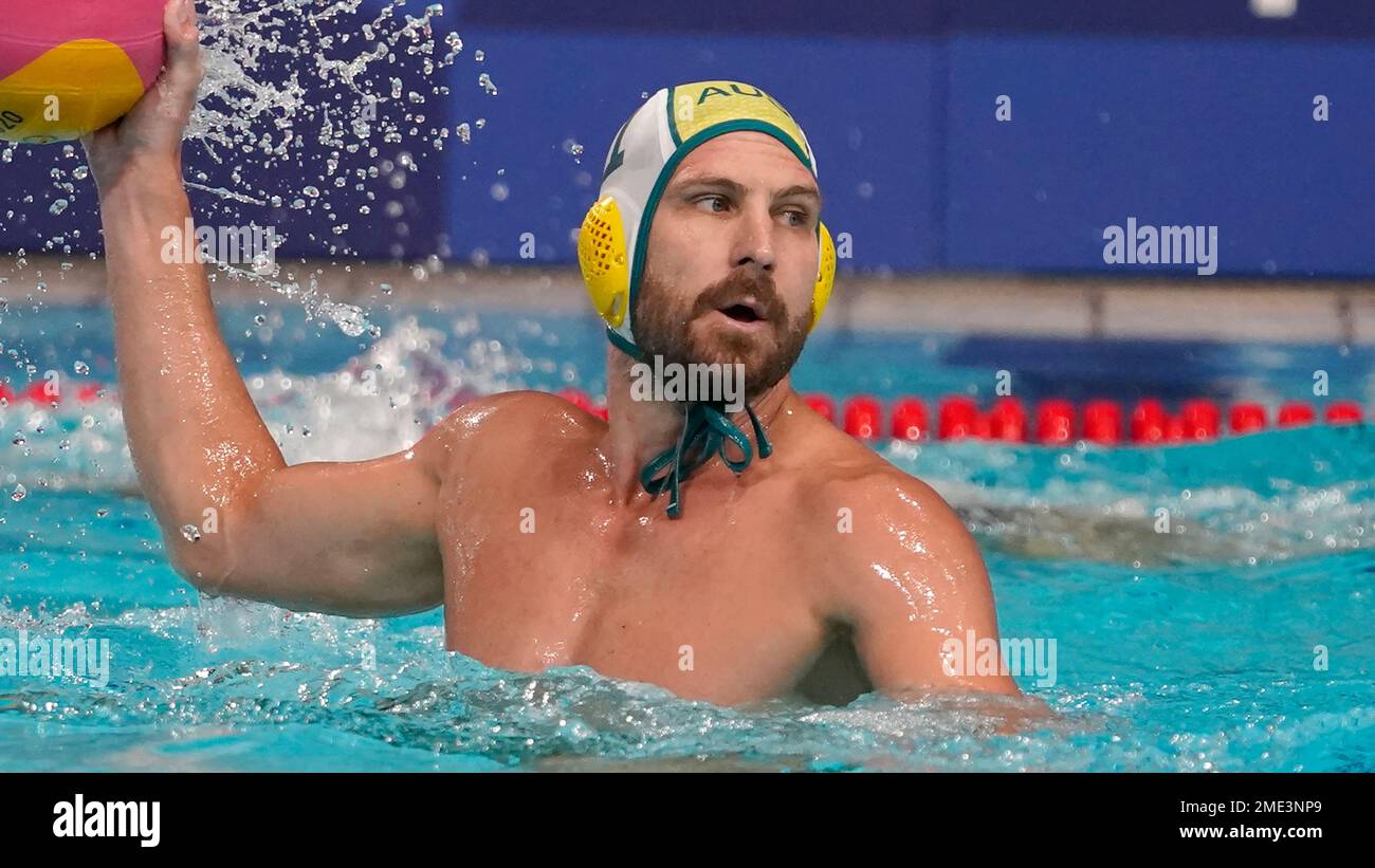 Australia's Rhys Howden plays against Croatia during a preliminary ...