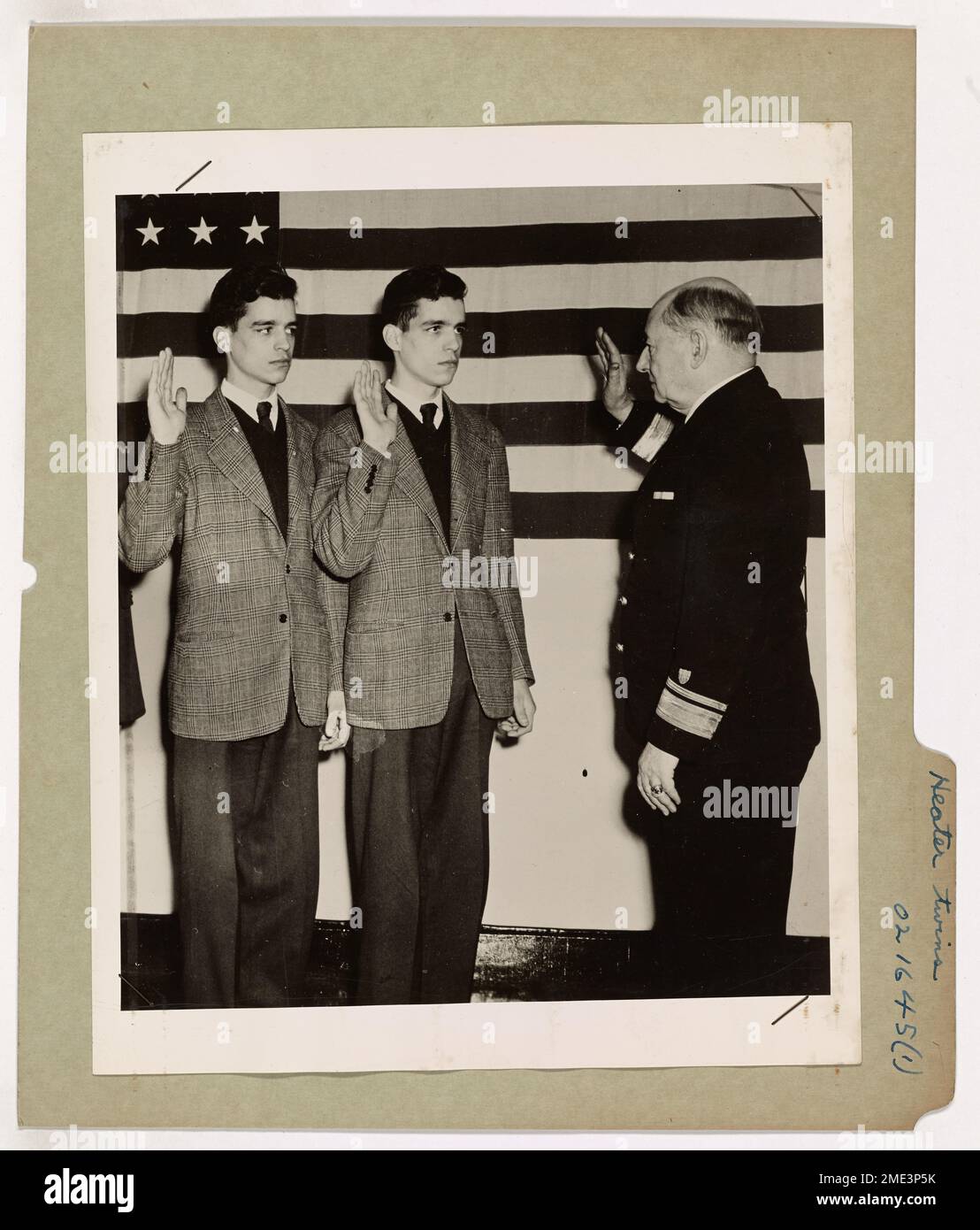 Twins James and Robert Heater, aged 17, are sworn into the U.S. Coast ...