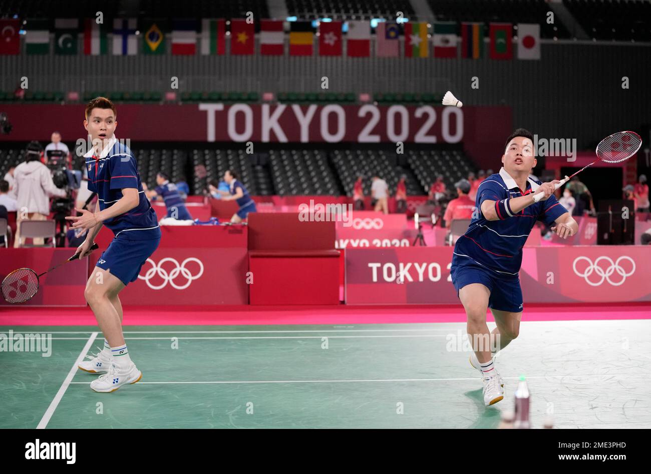 Aaron Chia and Wooi Yik Soh of Malaysia compete against Canada Jason Ho ...