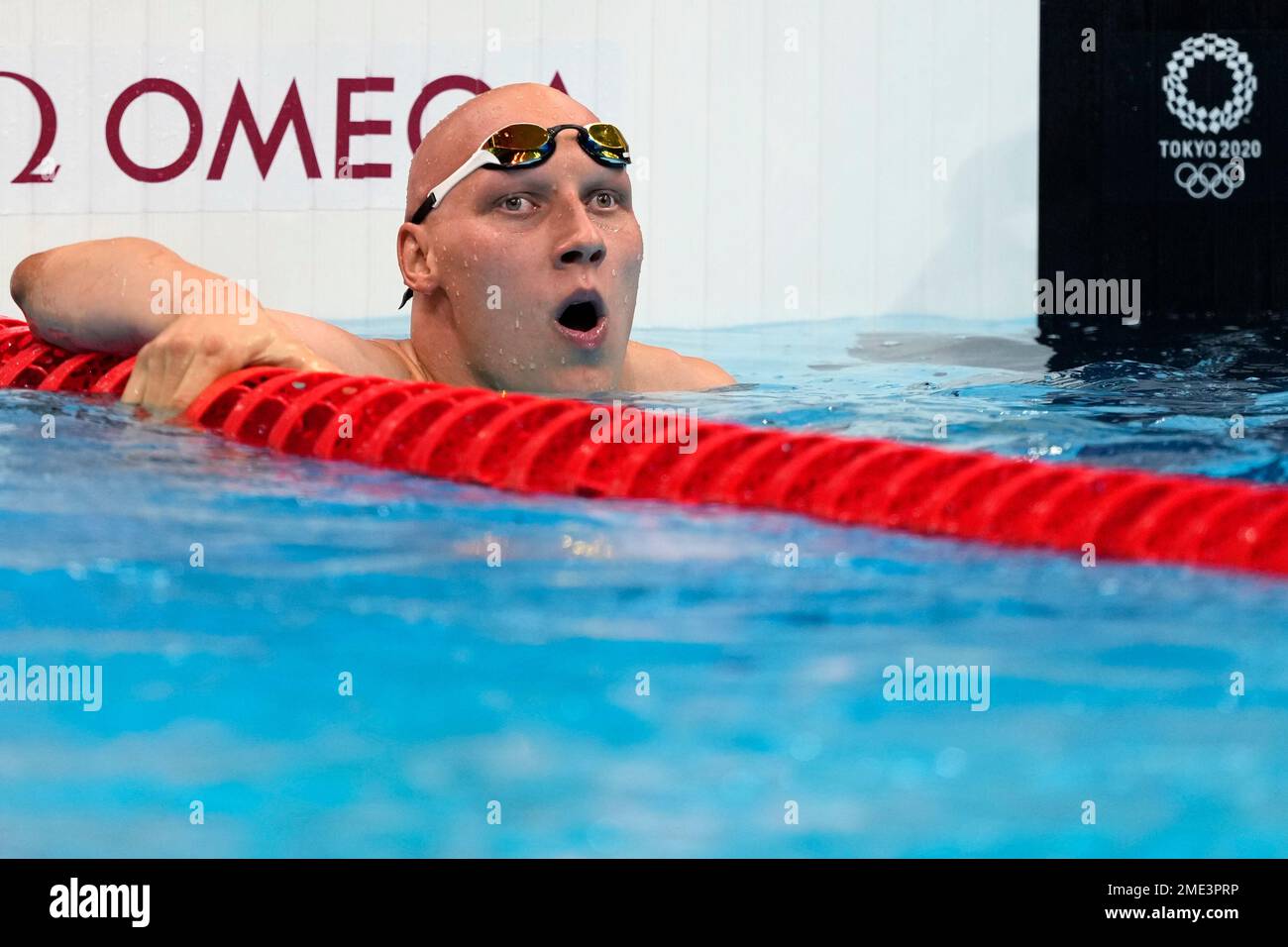Matti Mattsson of Finland reacts after his heat of the men's 200-meter ...
