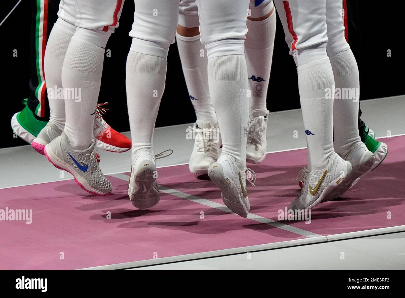 Team Italy celebrates after winning the Women's Epee team bronze medal ...