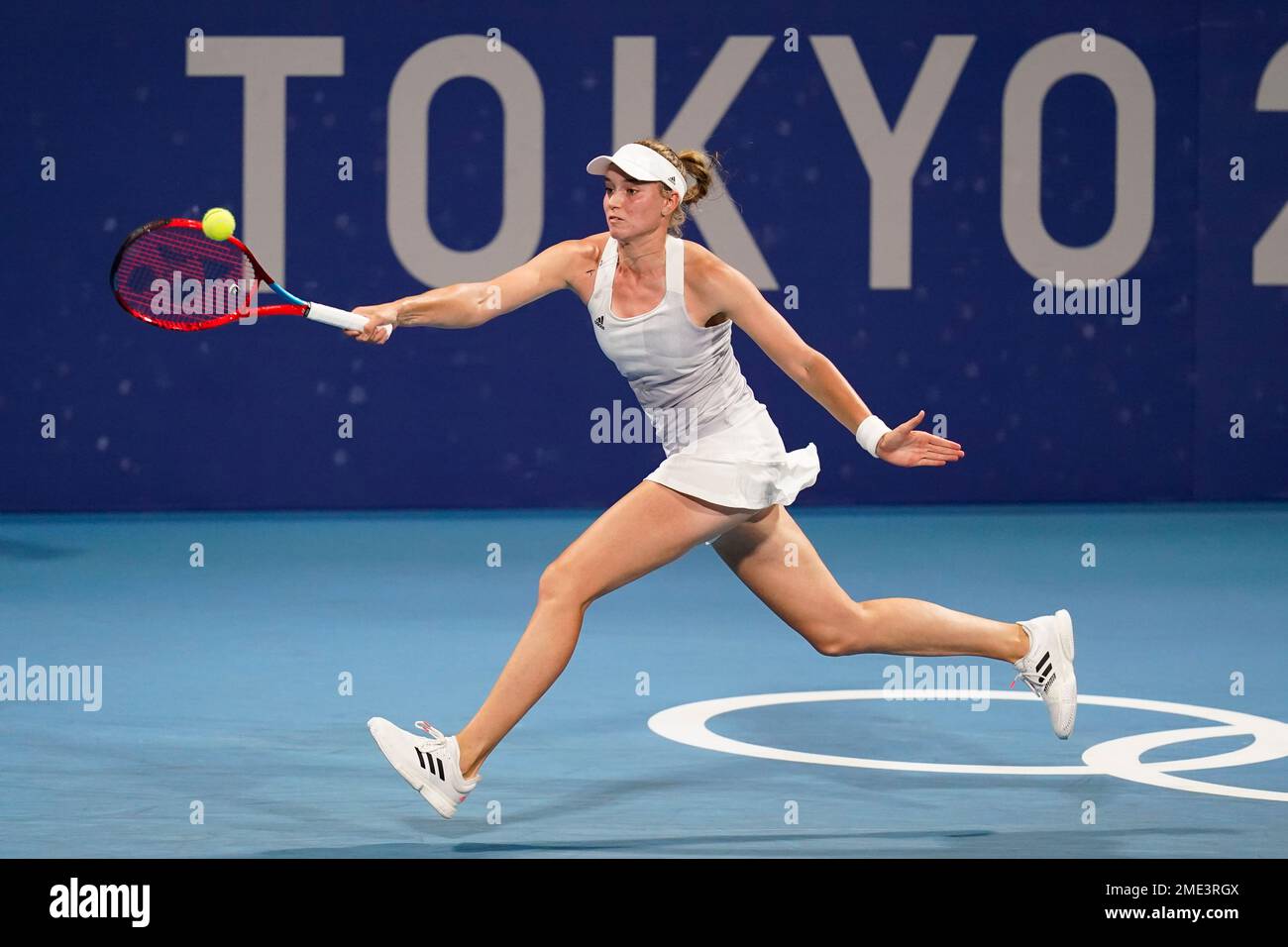 Elena Rybakina, of Kazakhstan, returns to Donna Vekic, of Croatia ...