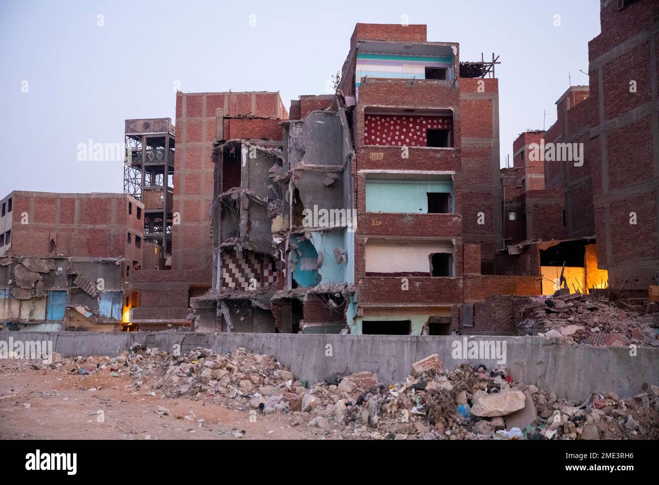 Apartments have been partially demolished as part of a megaprojects ...