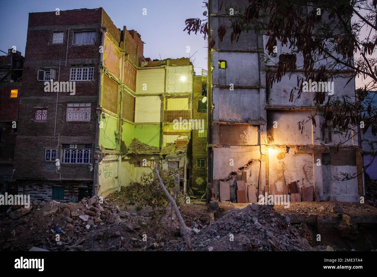 Apartments have been partially demolished as part of mega projects ...