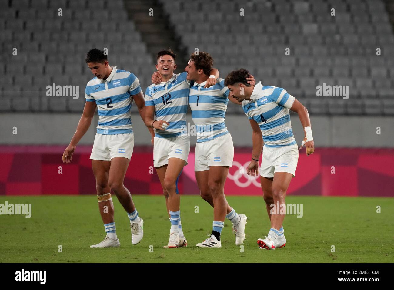 Argentina players, from left, Lucio Cinti, Marcos Moneta, Rodrigo Isgro ...
