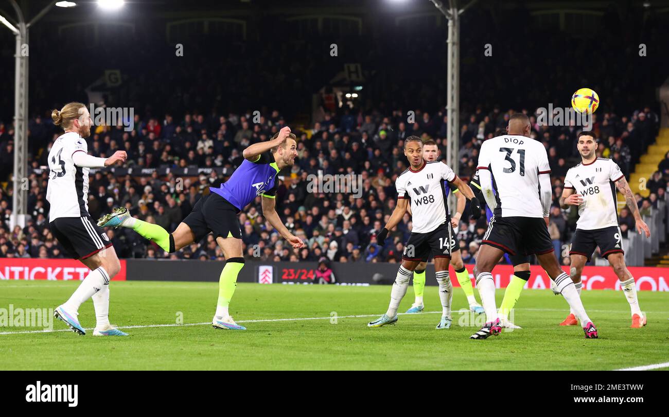 London, England, 23rd January 2023. Harry Kane of Tottenham directs a ...
