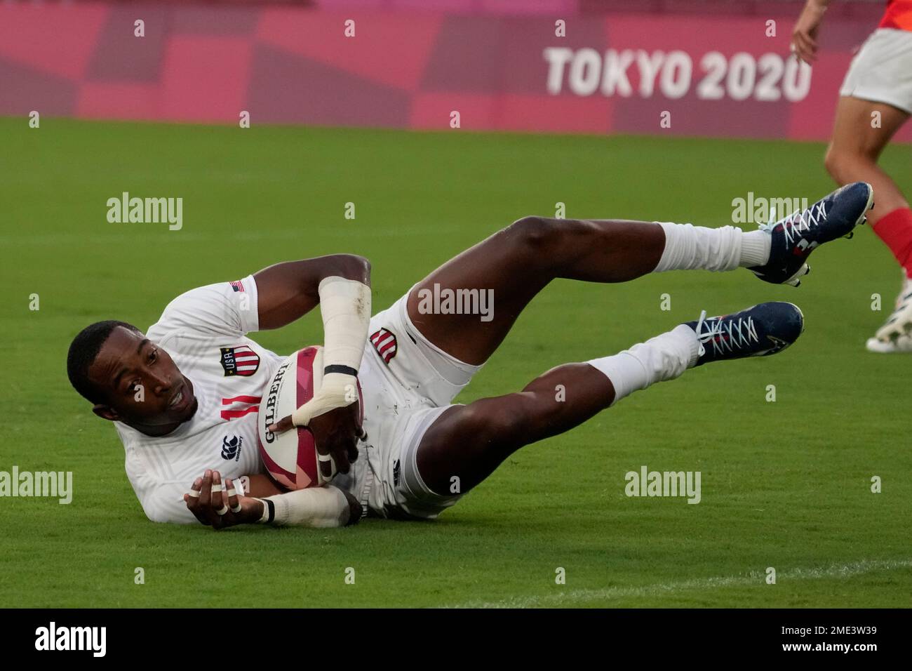 Perry Baker of the United States scores a try in the U.S. men's rugby ...