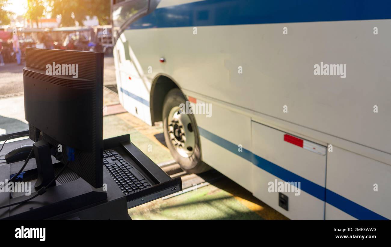 Mechanical inspection of school transportation buses Stock Photo - Alamy