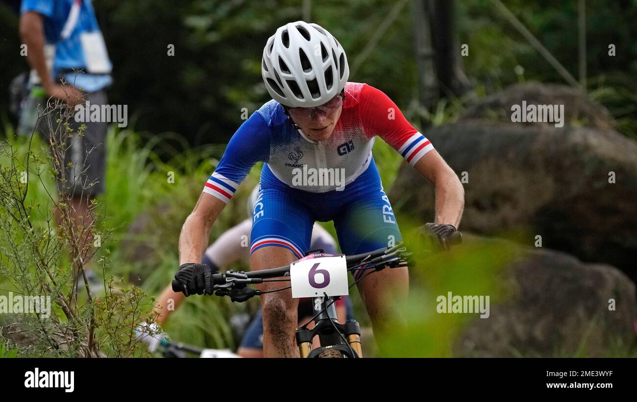 Loana Lecomte of France competes during the women's cross-country ...