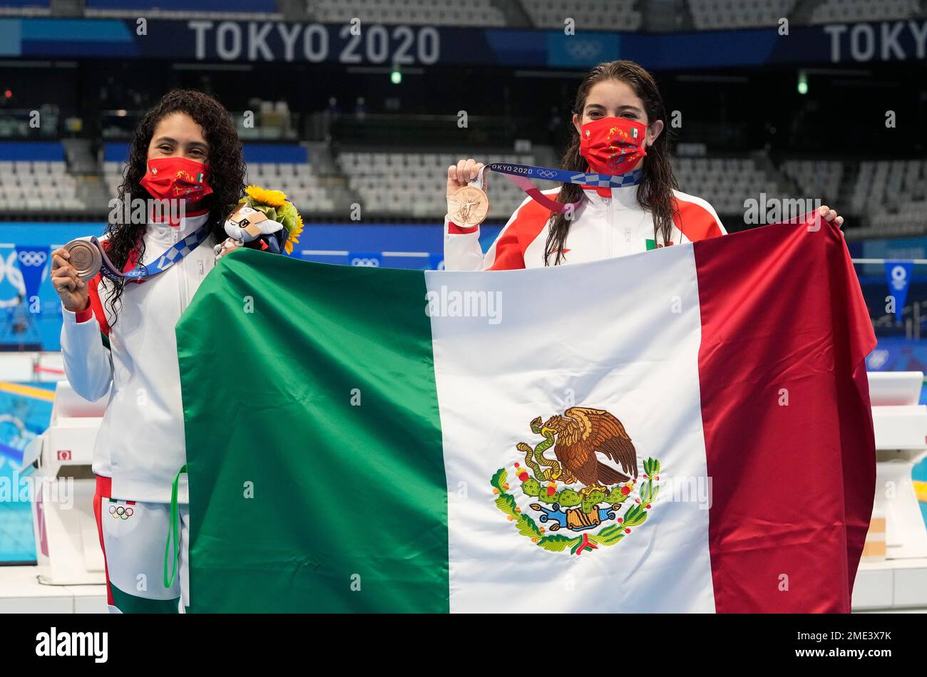 Gabriela Agundez Garcia and Alejandra Orozco Loza of Mexico pose for a ...