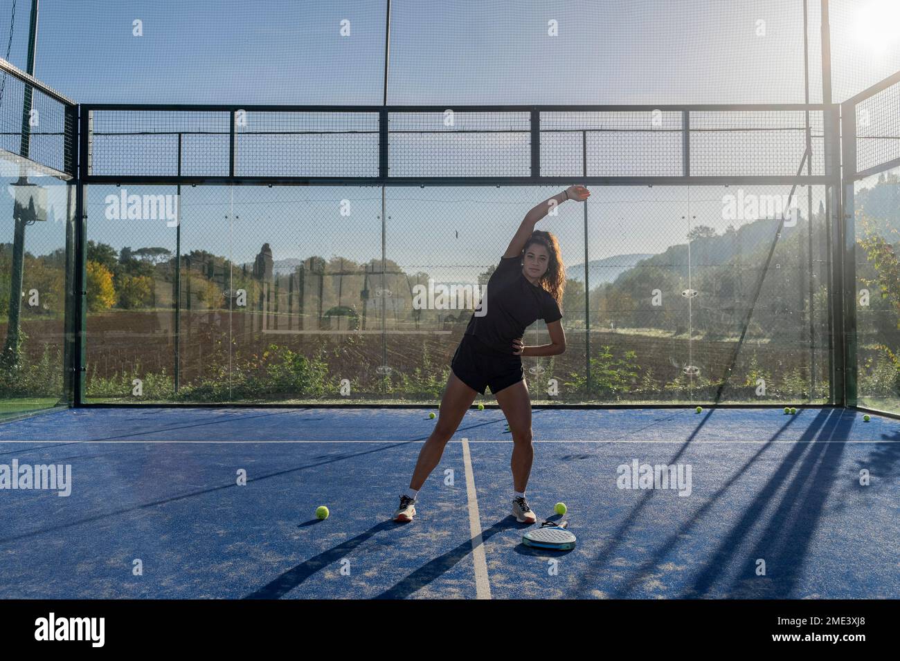Woman practicing tennis hi-res stock photography and images - Alamy